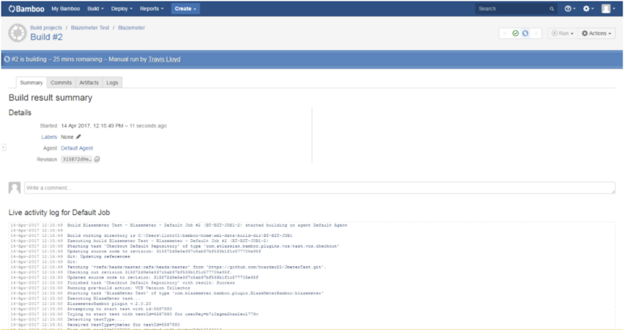 BlazeMeter Plugin to Bamboo