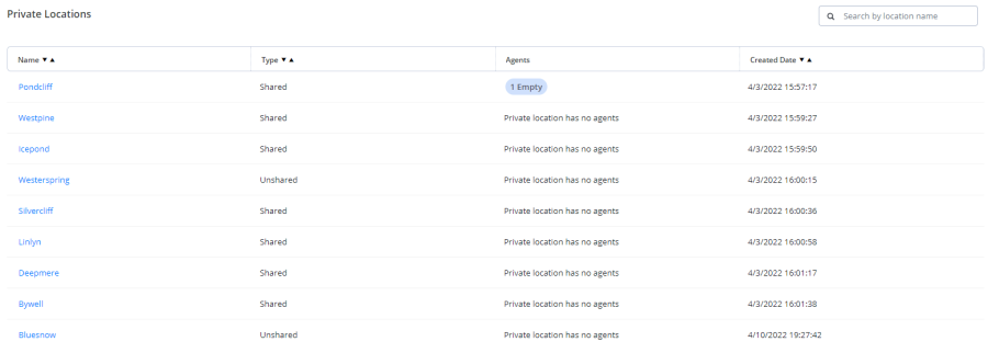 Creating a Private Location